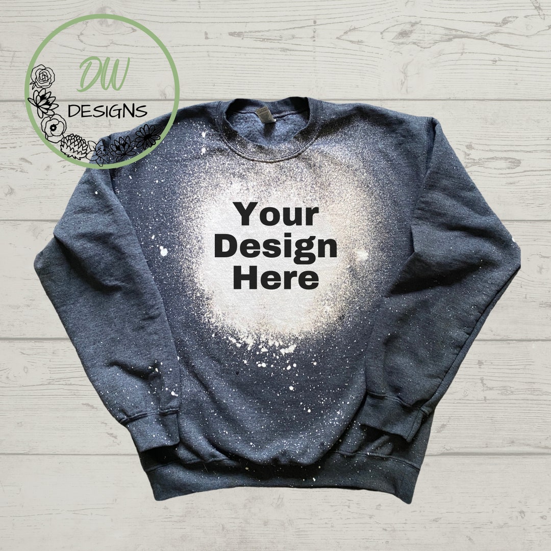 Bleached Gildan G180 Dark Heather Grey Sweater Mock-up, Bleached ...