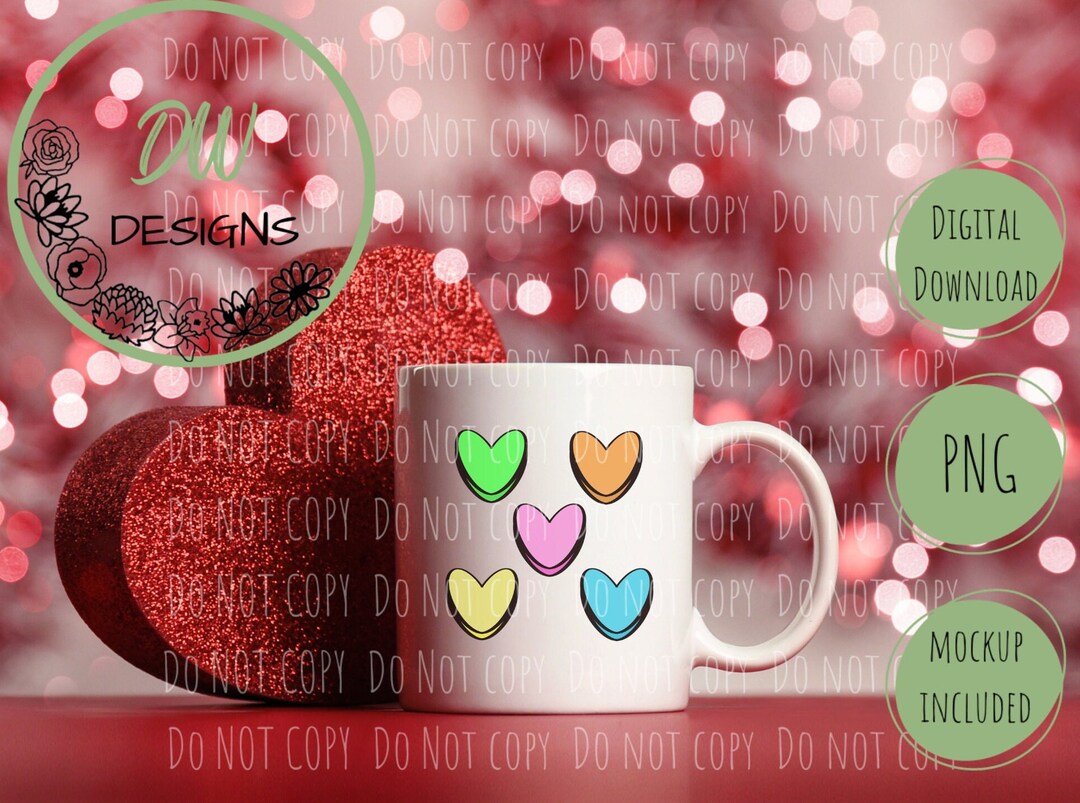 Hand Drawn Conversation Hearts PNG: Fillable Valentine's Day Design ...