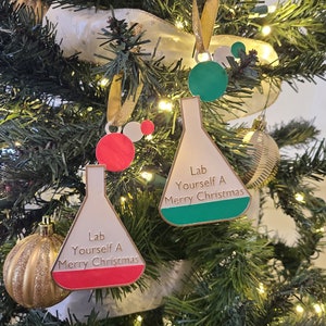 Laboratory Ornament. Lab Flask for Christmas. Perfect Gift for Your ...