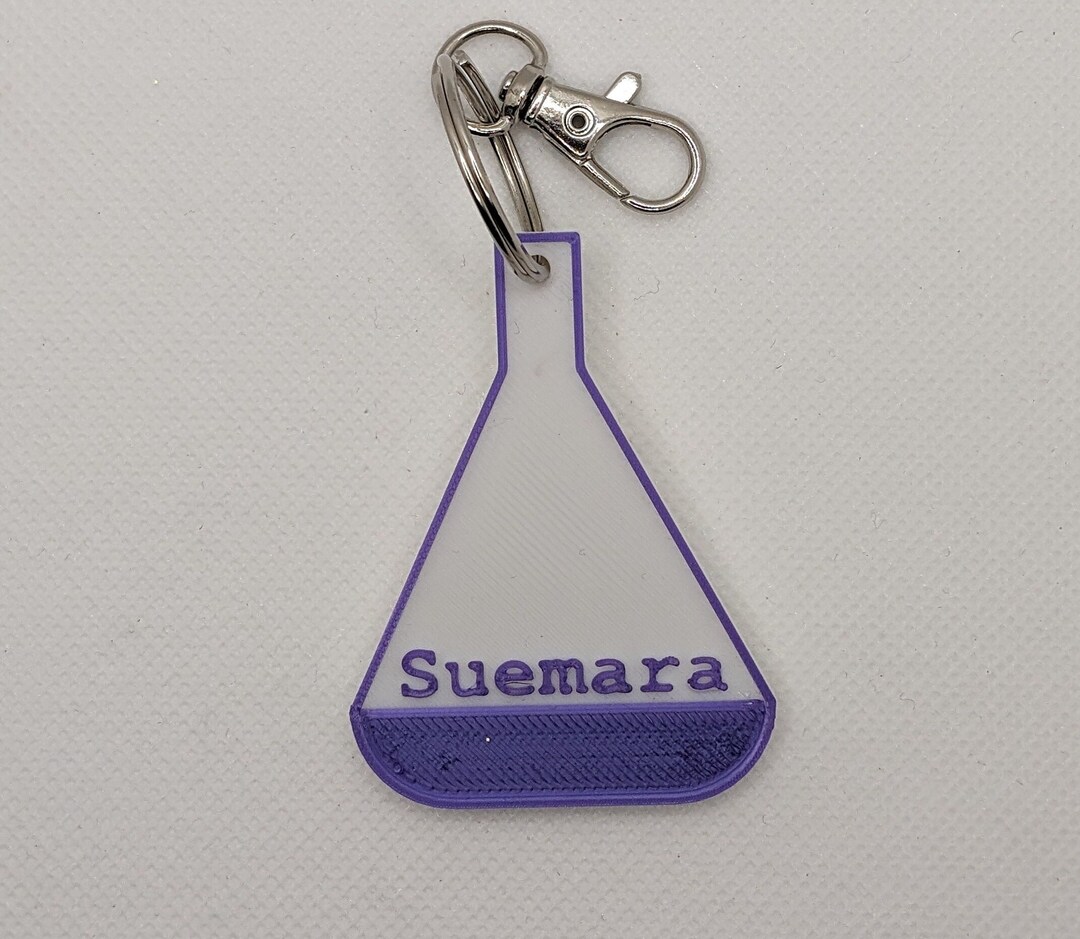 Personalized 3D Printed Lab Flask Keychains - Custom Colors - Unique ...