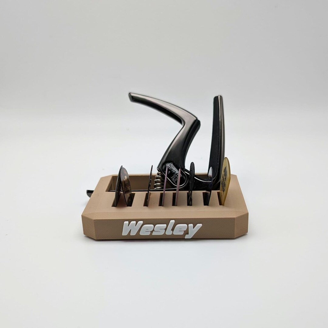 Custom 3D Printed Guitar Pick & Capo Holder - Personalized Musician ...