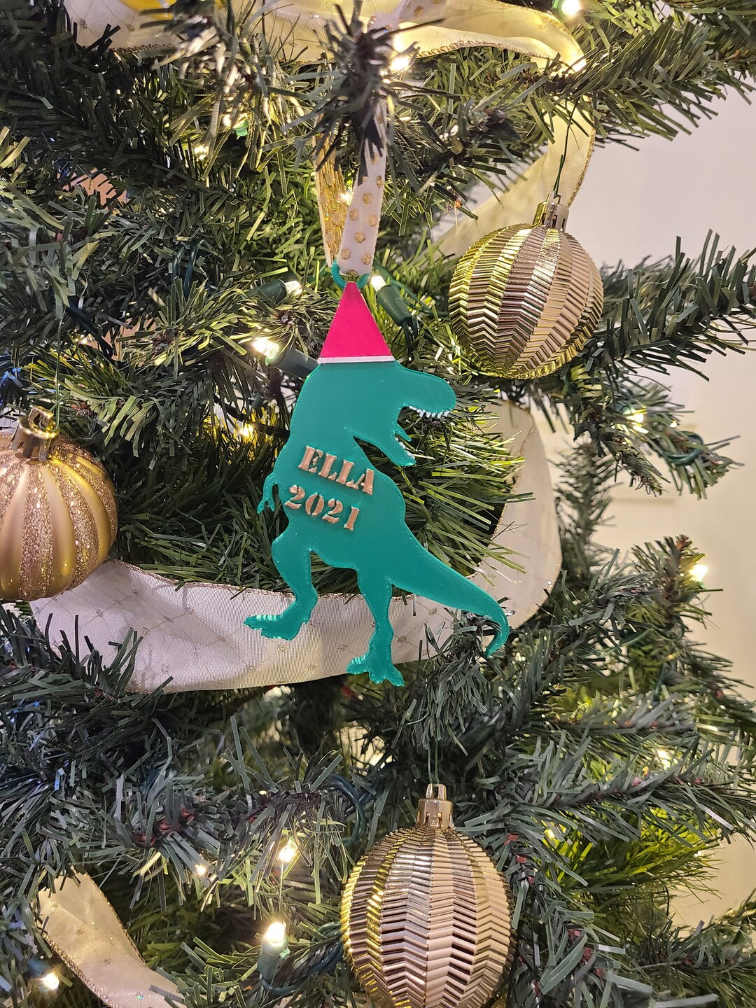 Personalized Christmas T-rex Ornament - Etsy Canada