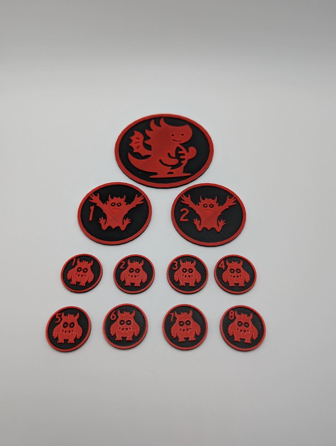 DND Monster Tokens Set Customizable Red & Black Tokens for Tabletop ...