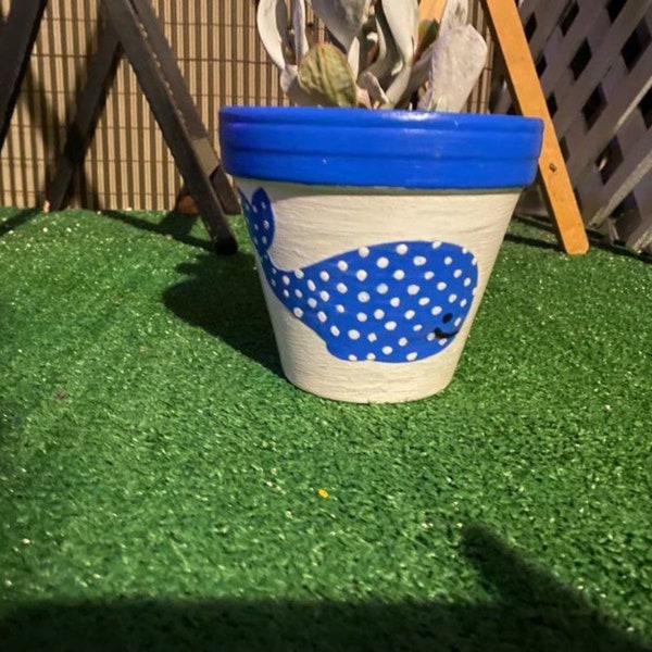 Whale Planter Hand Painted - Etsy