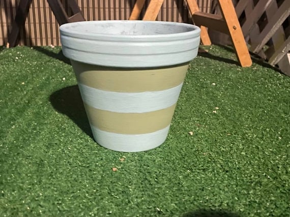 ragdoll striped bunny hand painted terra cotta clay succulent flower ...