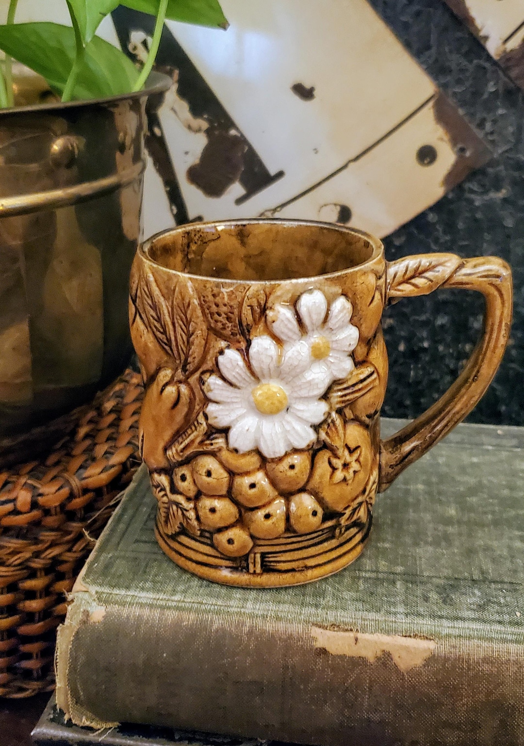 Vintage Inarco Daisy Coffee Mug Cup, Retro Kitchen Decor, Bohemian Boho ...