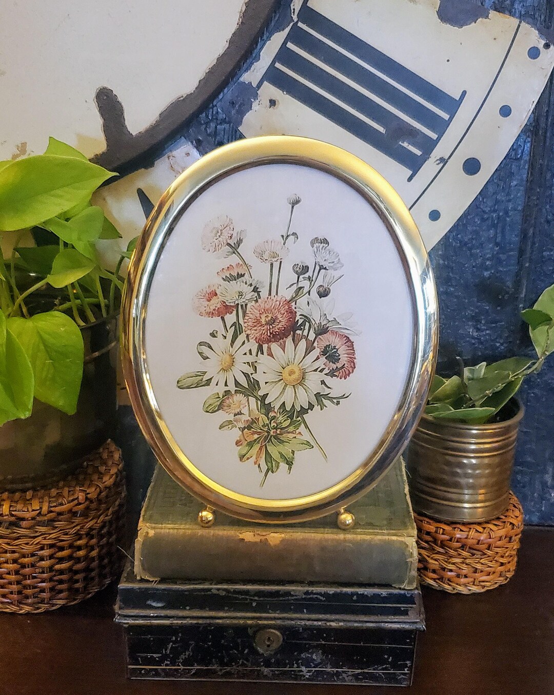 VINTAGE Brass Oval Frame, 8x10 Brass Frame, Gold Oval Frame , Retro ...