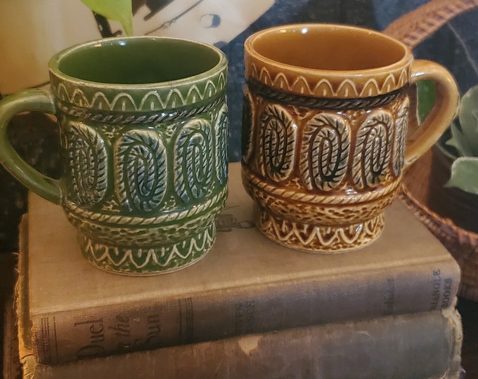Vintage Ceramic Mug Set , Mid-century Mugs , Made in Japan , MCM Coffee ...