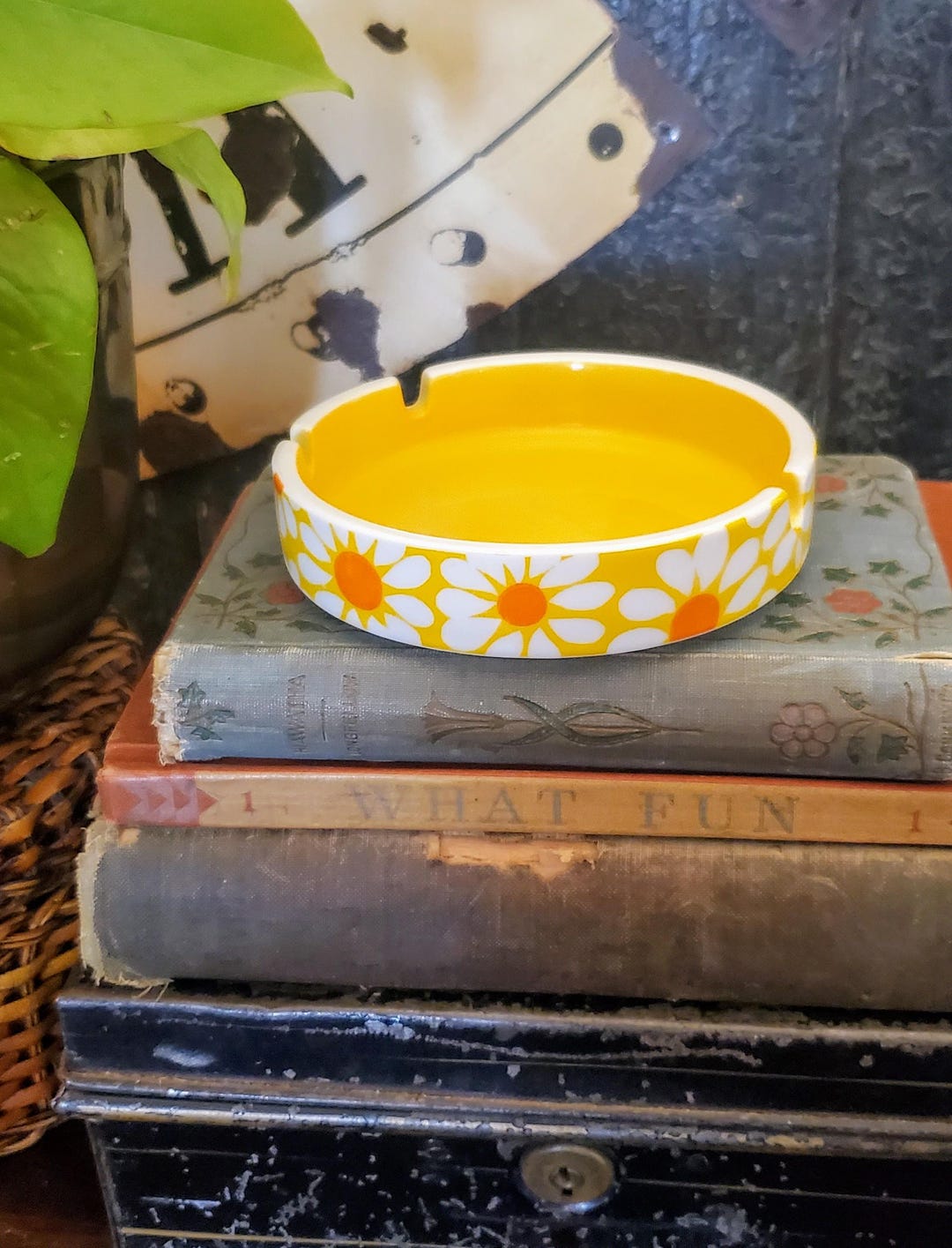 Vintage Ceramic Ashtray, Mod Ashtray, Mid Century Ashtray, Daisy ...