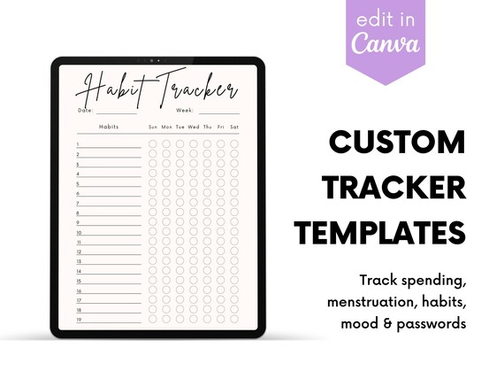 EDITABLE TRACKER TEMPLATES Canva Templates Printable - Etsy