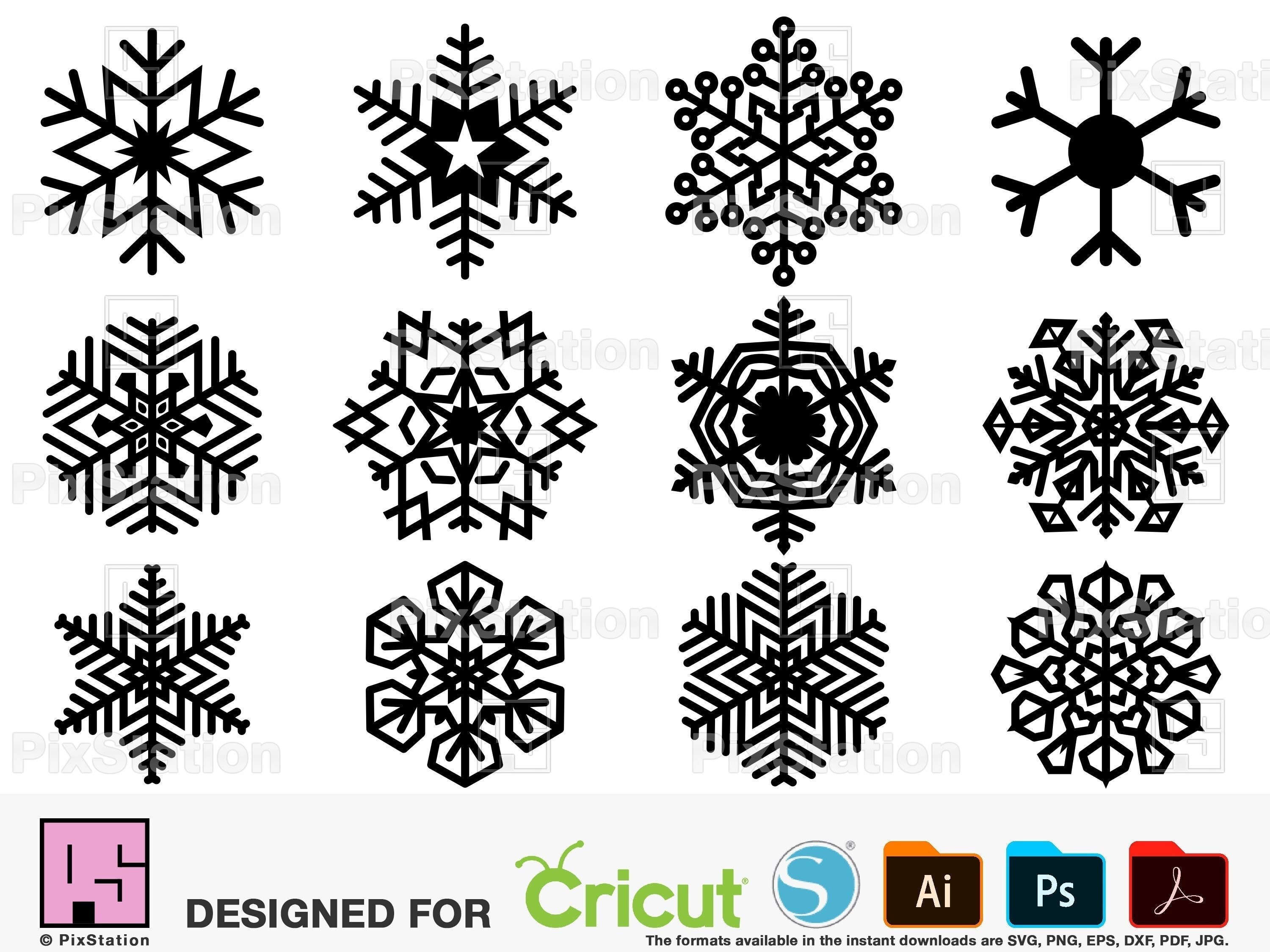 Snowflake Svg Christmas Svg Winter Svg Snowflake Bundle - Etsy