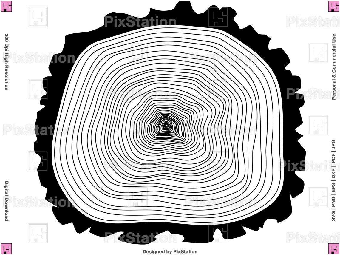 Tree Rings Svg Tree Stump Wood Log Lumberjack Svg Esp Dxf - Etsy
