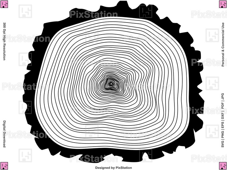 Tree Rings Svg Tree Stump Wood Log Lumberjack Svg Esp Dxf - Etsy