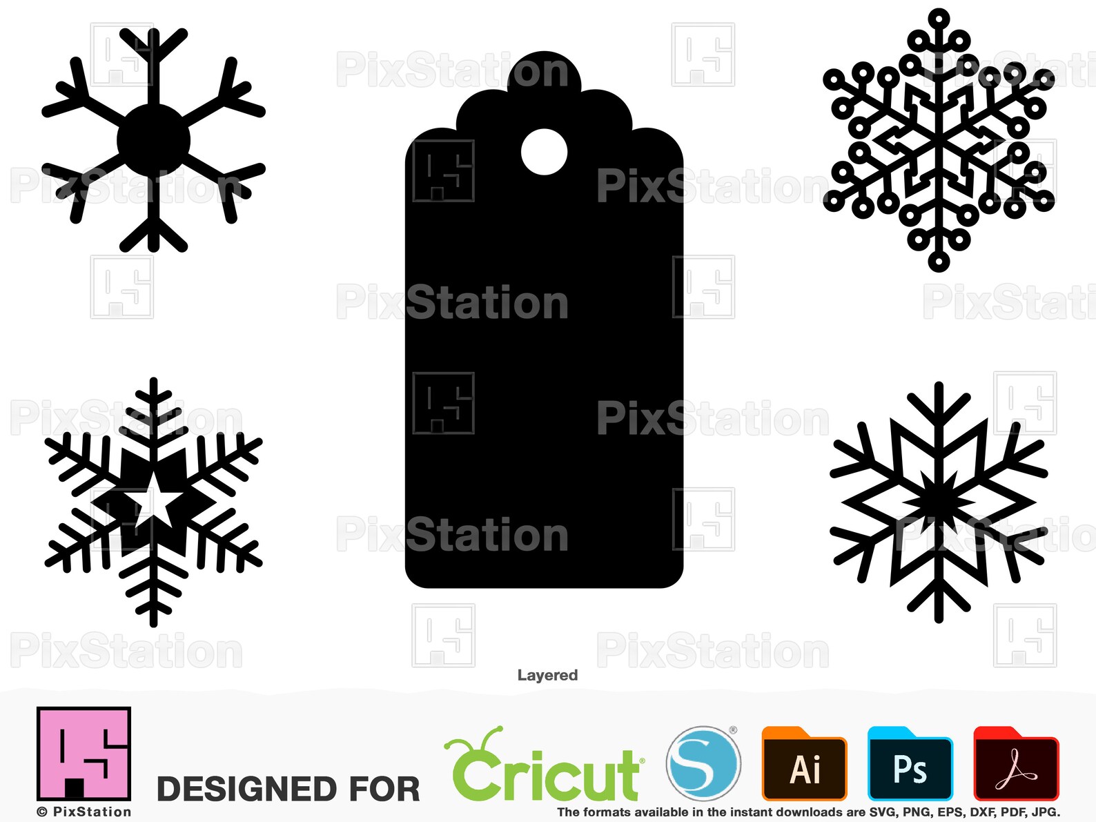 Tag Svg Tag Template Svg Snowflake Gift Tags Svg Printable - Etsy
