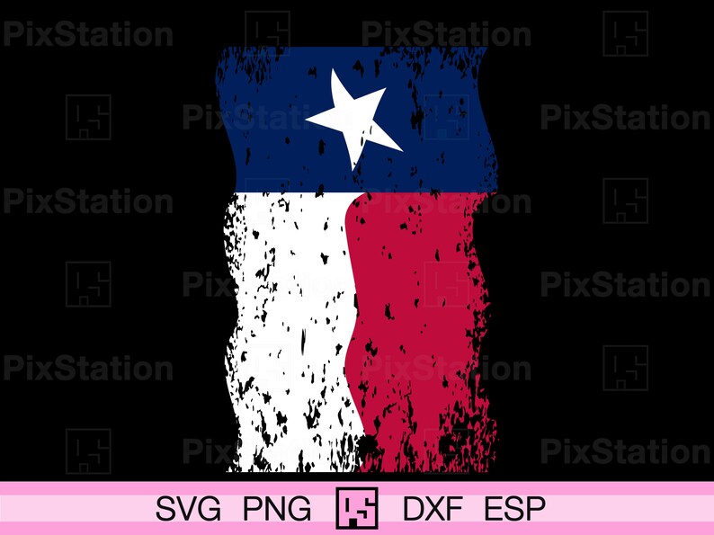 Distressed Waving Texas Flag SVG: Patriotic 4th of July (PNG, DXF) - Etsy