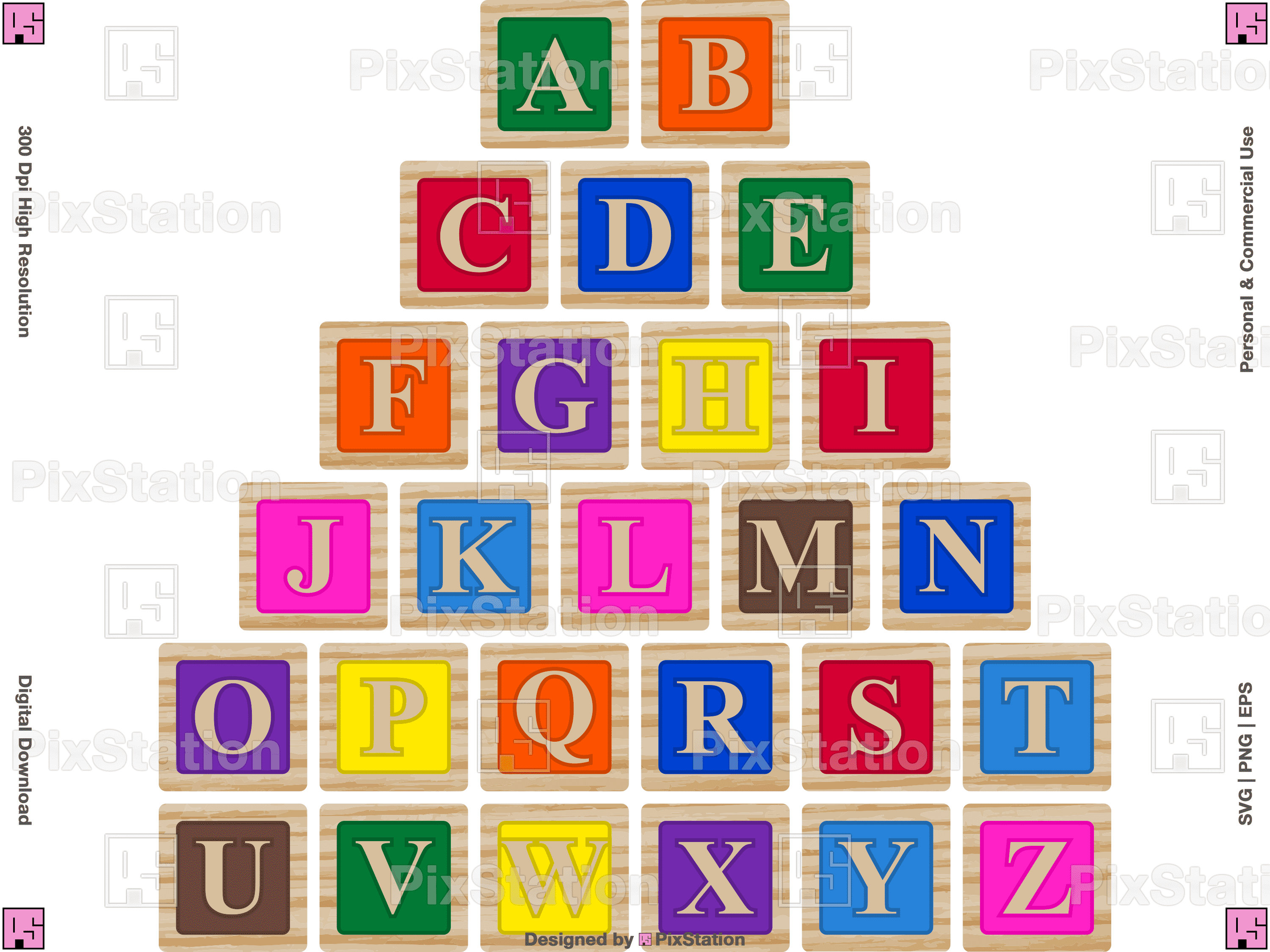 Wooden Alphabet Blocks Svg Alphabet Building Blocks | Etsy