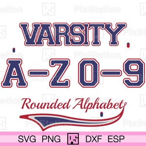 Varsity Rounded Alphabet SVG: Layered Font Cut File - Etsy