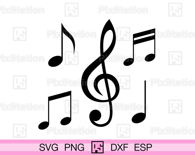 Treble Clef Svg, Bass Clef Svg, Heart Svg, Music Notes Svg, Music ...
