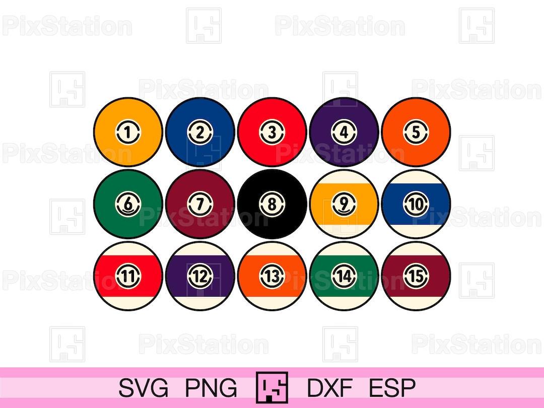 Pool Balls Svg Bundle, Pool Balls Svg, Billiard Balls Clipart Png ...