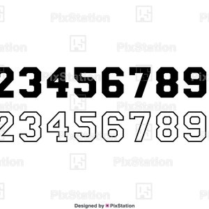 Two Sports College Fonts Svg Bundle, Outline Varsity Font, Png, Svg ...