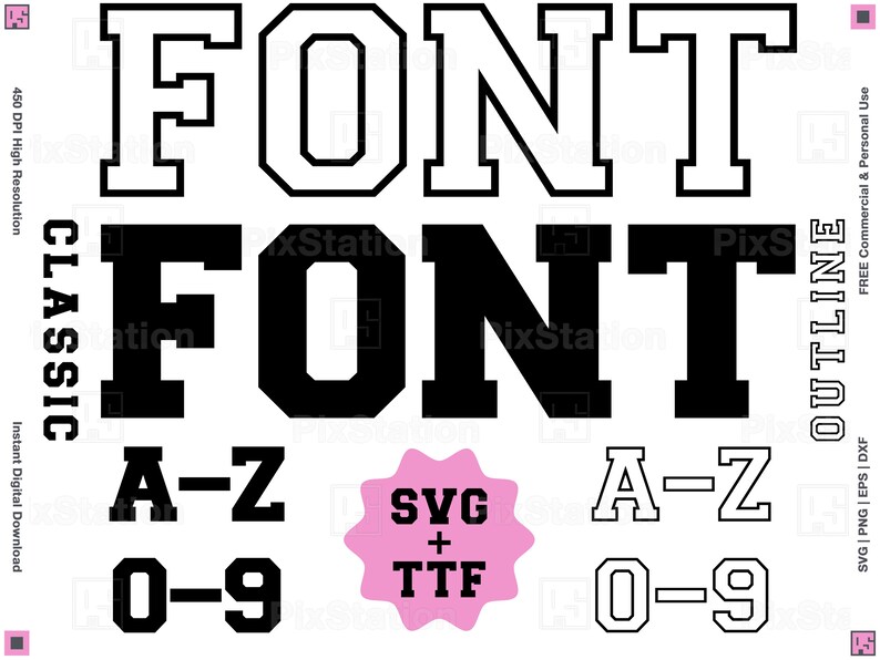 Two Sports College Fonts Svg Bundle Outline Varsity Font - Etsy