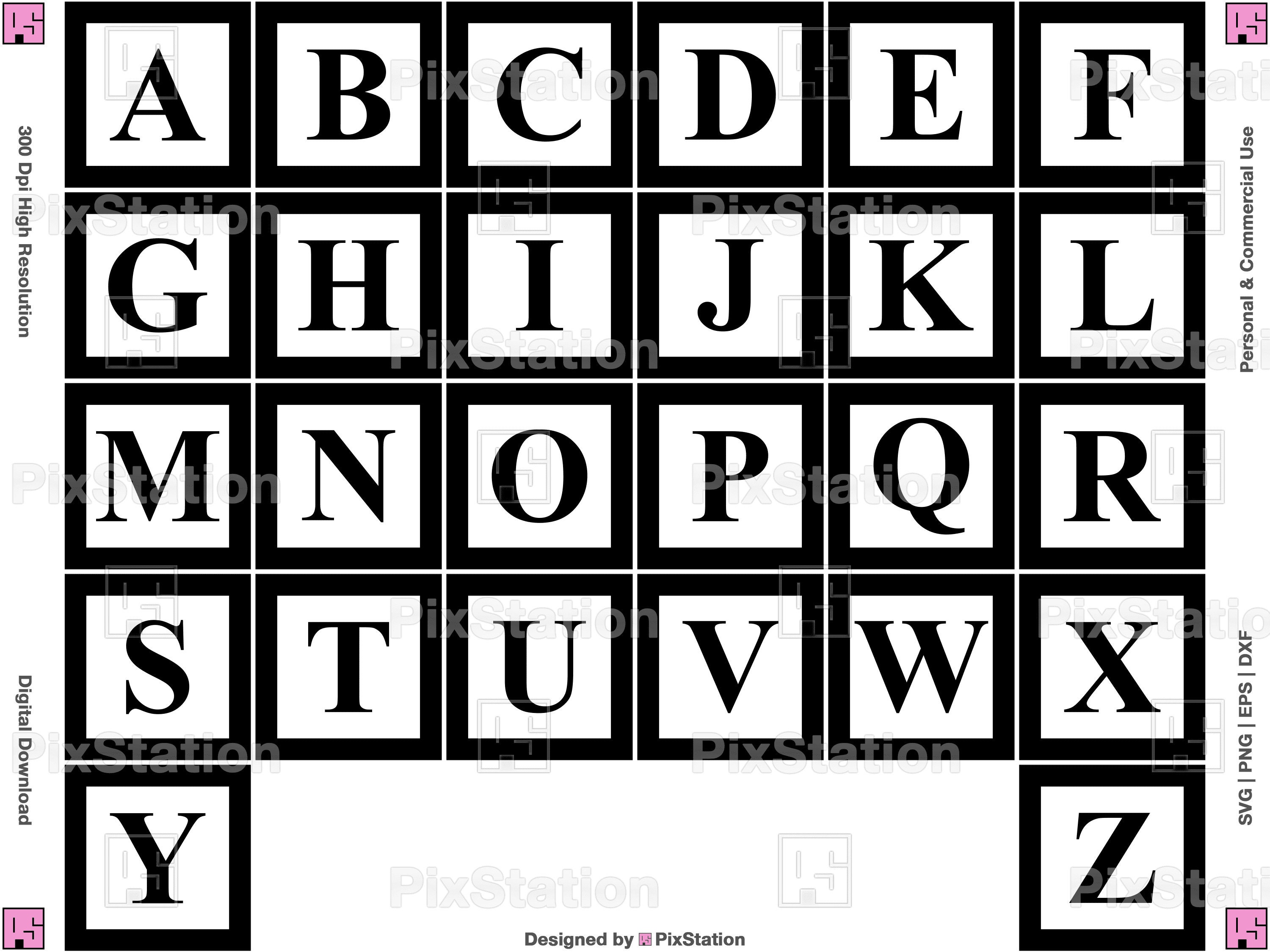 Alphabet Blocks Svg Building Blocks Svg Block Font Svg | Etsy