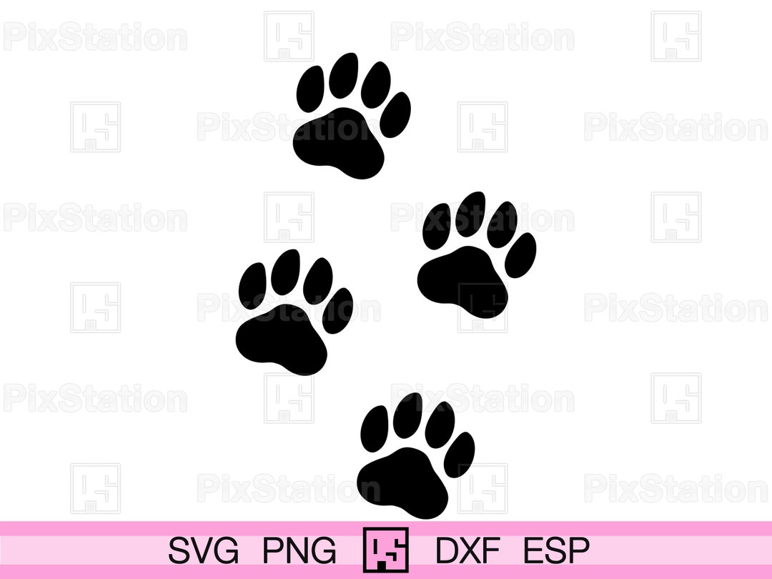 Pet Paw Footprint, Animal Paw Print Png, Dxf, Jpg, Svg Decal Cut File ...