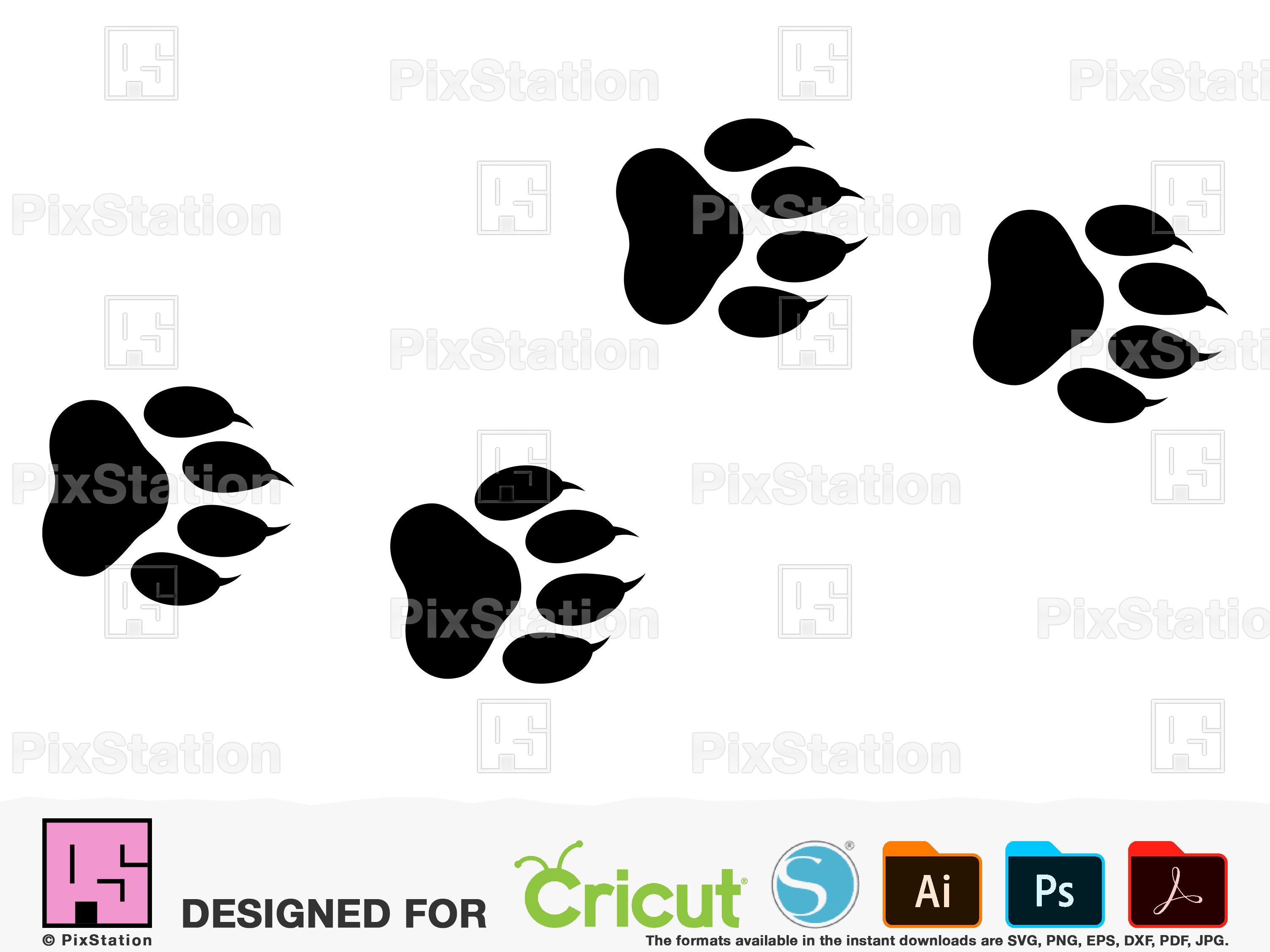 Wolf Footprint Clipart Border
