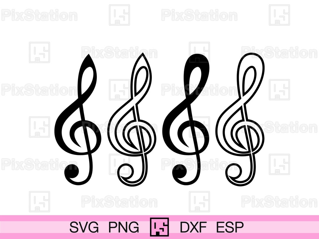 Treble Clefs Svg Bundle, G Clef Svg, Treble Svg, Vector Music Symbol ...