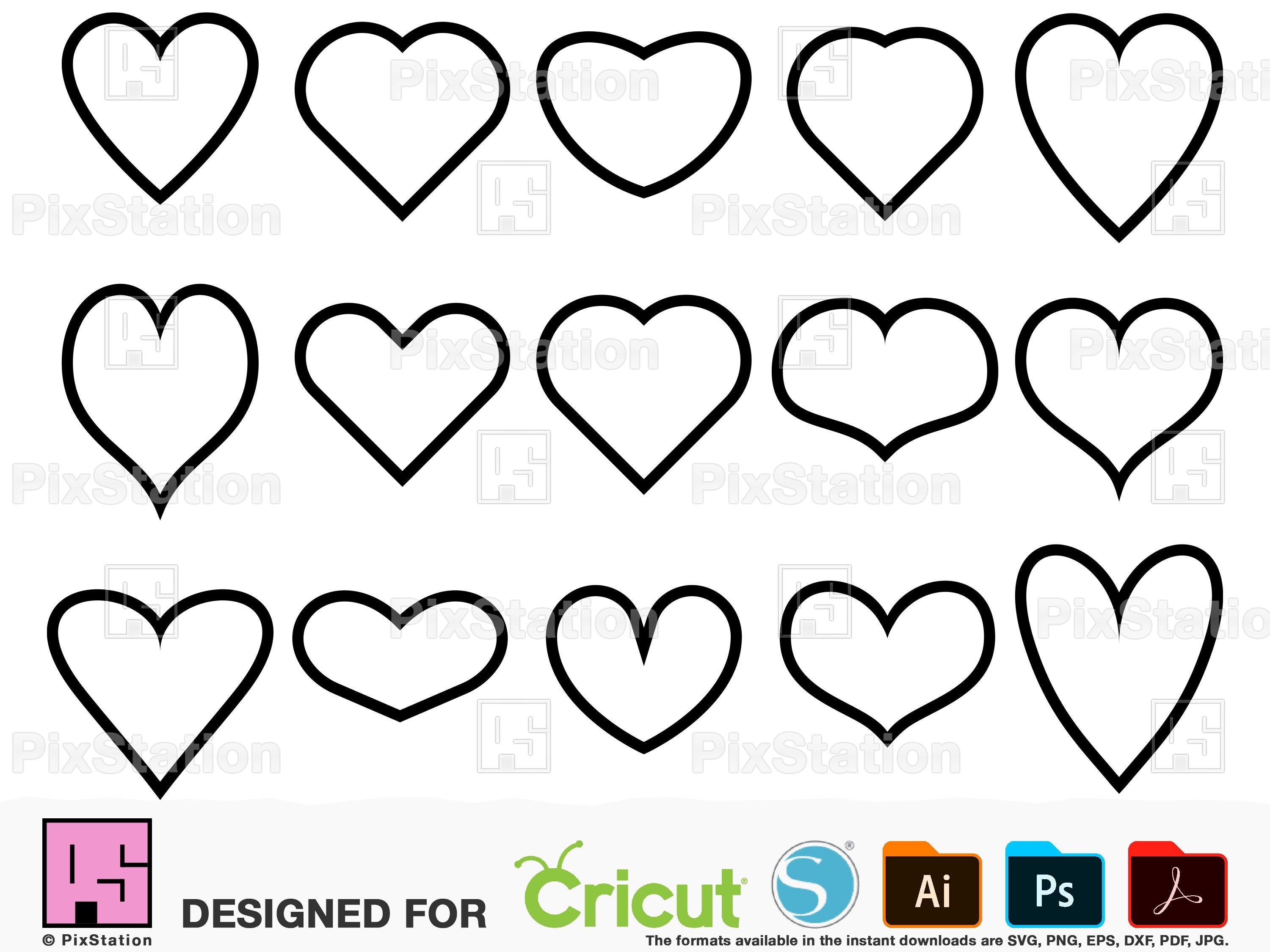 Heart Outline Svg Svg Valentine Love Svg Heart Symbol | Etsy