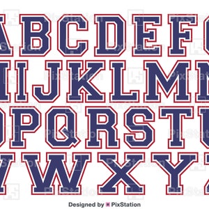 Varsity Alphabet SVG: Layered Letters, Numbers, Sports Vector (cut File ...