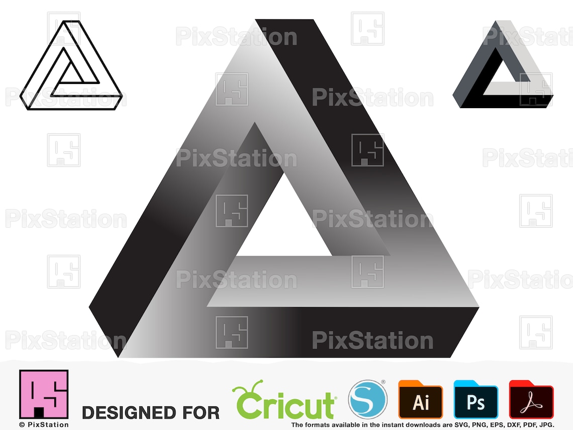 Penrose Triangle Optical Illusion Penrose Triangle Art - Etsy