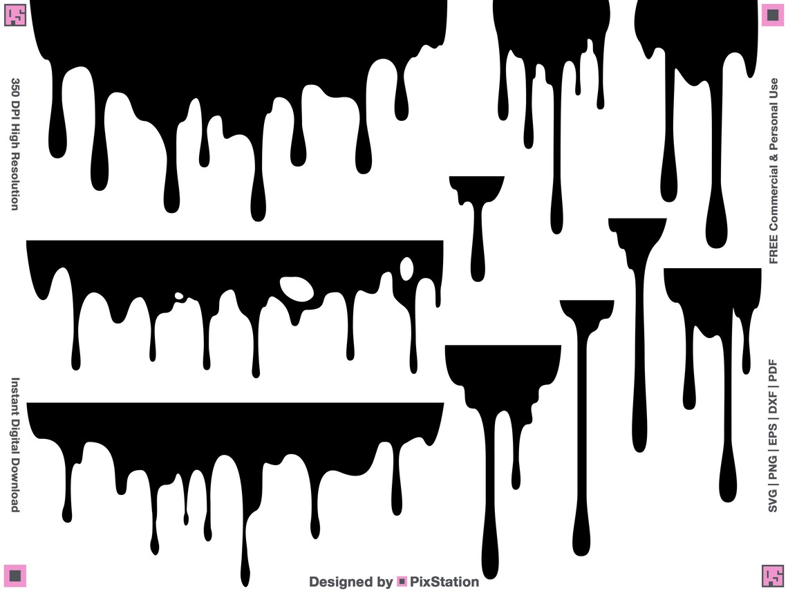 Dripping Borders Svg Dripping Borders Svg Bundle Dripping - Etsy