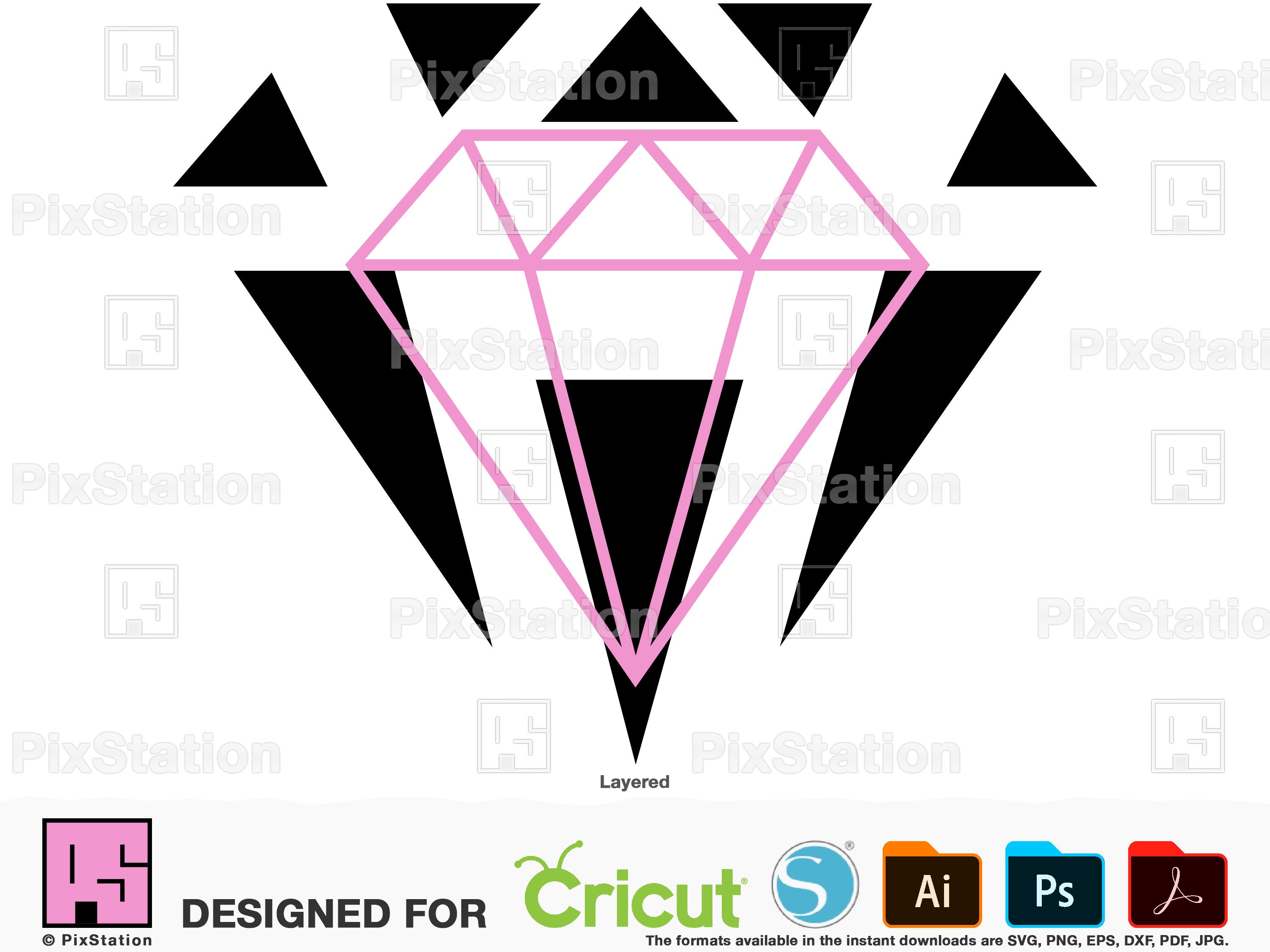 Diamond Svg Wedding Svg Diamond Clipart Diamond Topper - Etsy