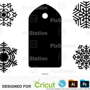 Tag Template Svg, Snowflake Gift Tags Svg, Gift Tag Svg, Printable Gift ...