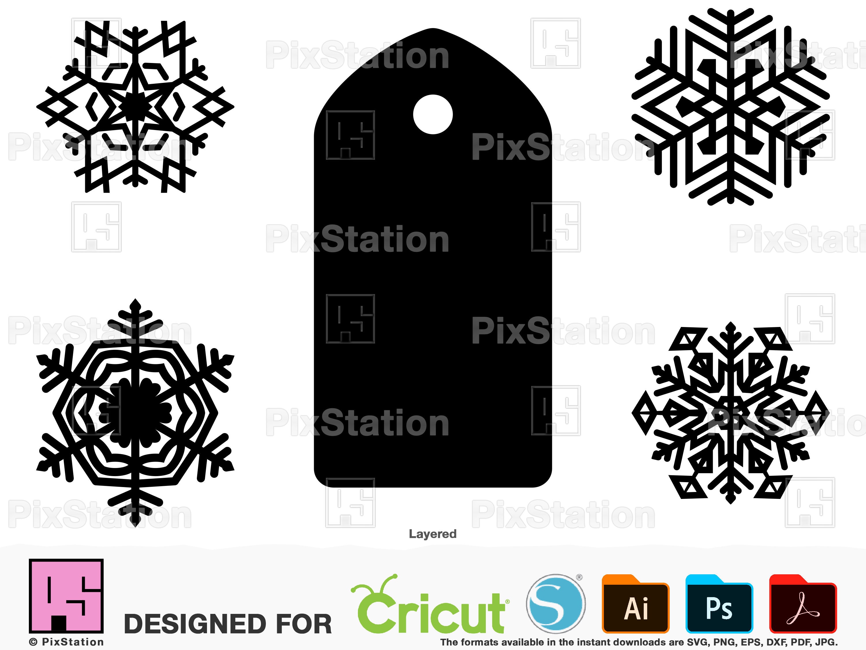 Tag Template Svg Snowflake Gift Tags Svg Gift Tag Svg - Etsy