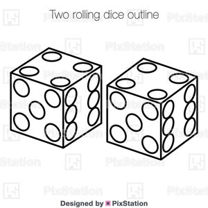 Two Dice Outline Svg, Dice Set Svg, Dice Rolling Svg, Black Dice Svg ...