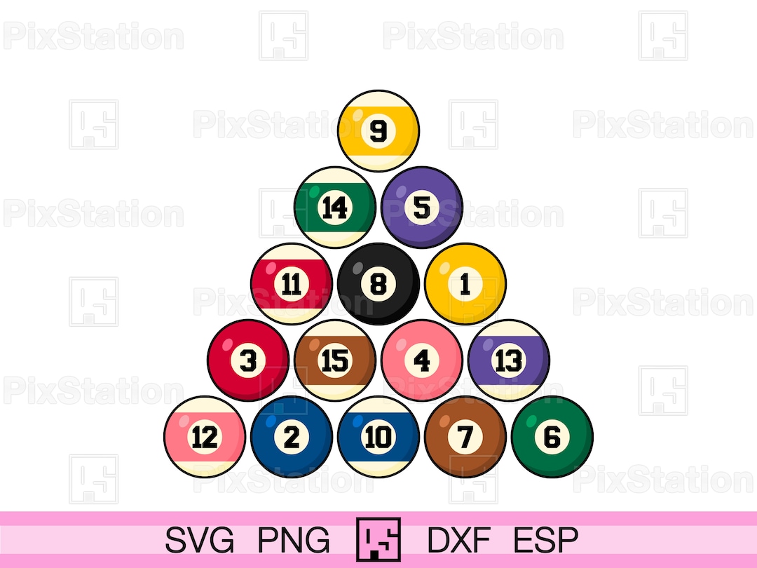 Pool Balls SVG Bundle: Billiard Clipart, Cricut & Silhouette Cut Files ...
