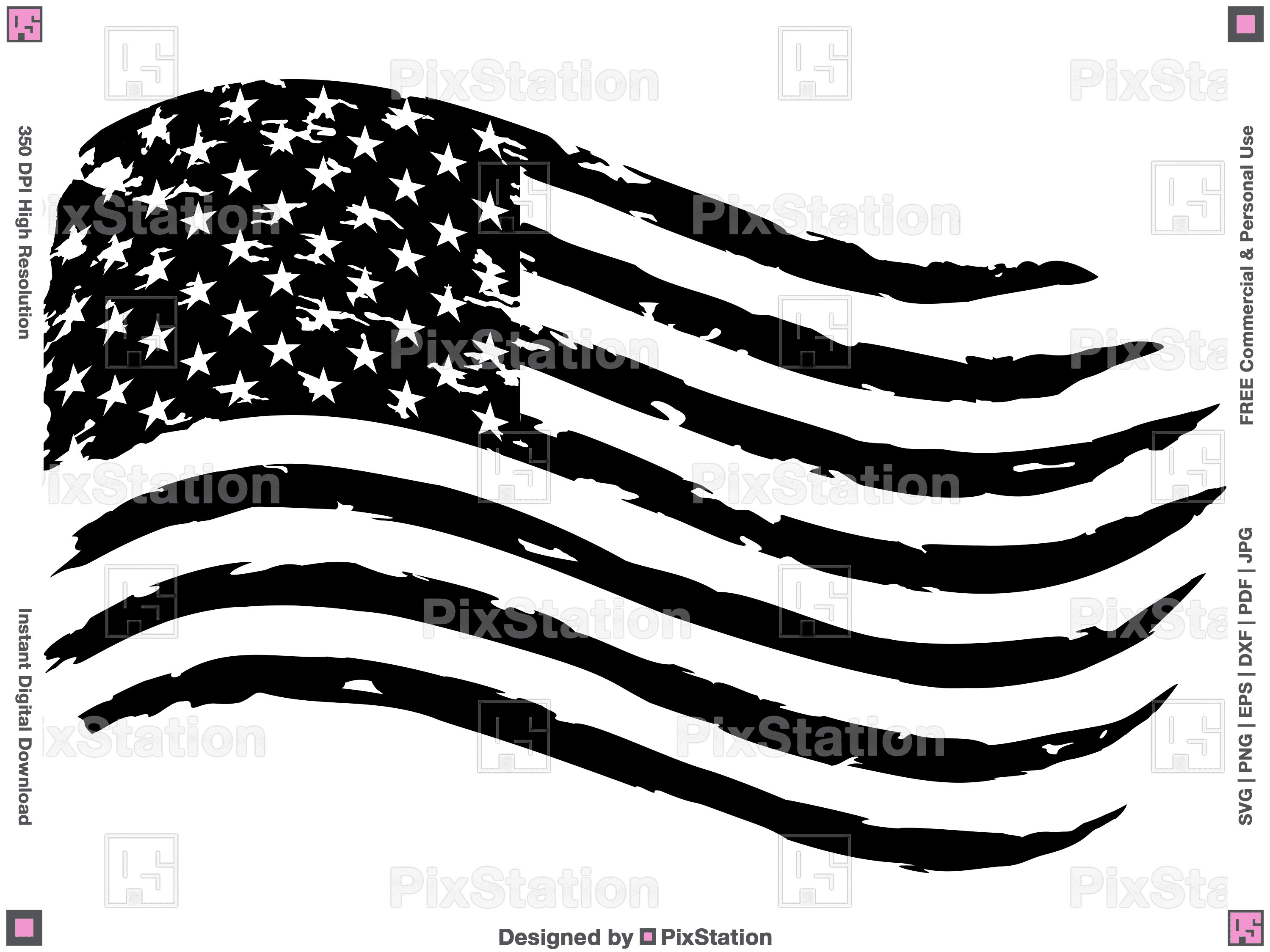 Waving American Flag Svg Wavy Distressed USA Flag Svg 4th of - Etsy Finland
