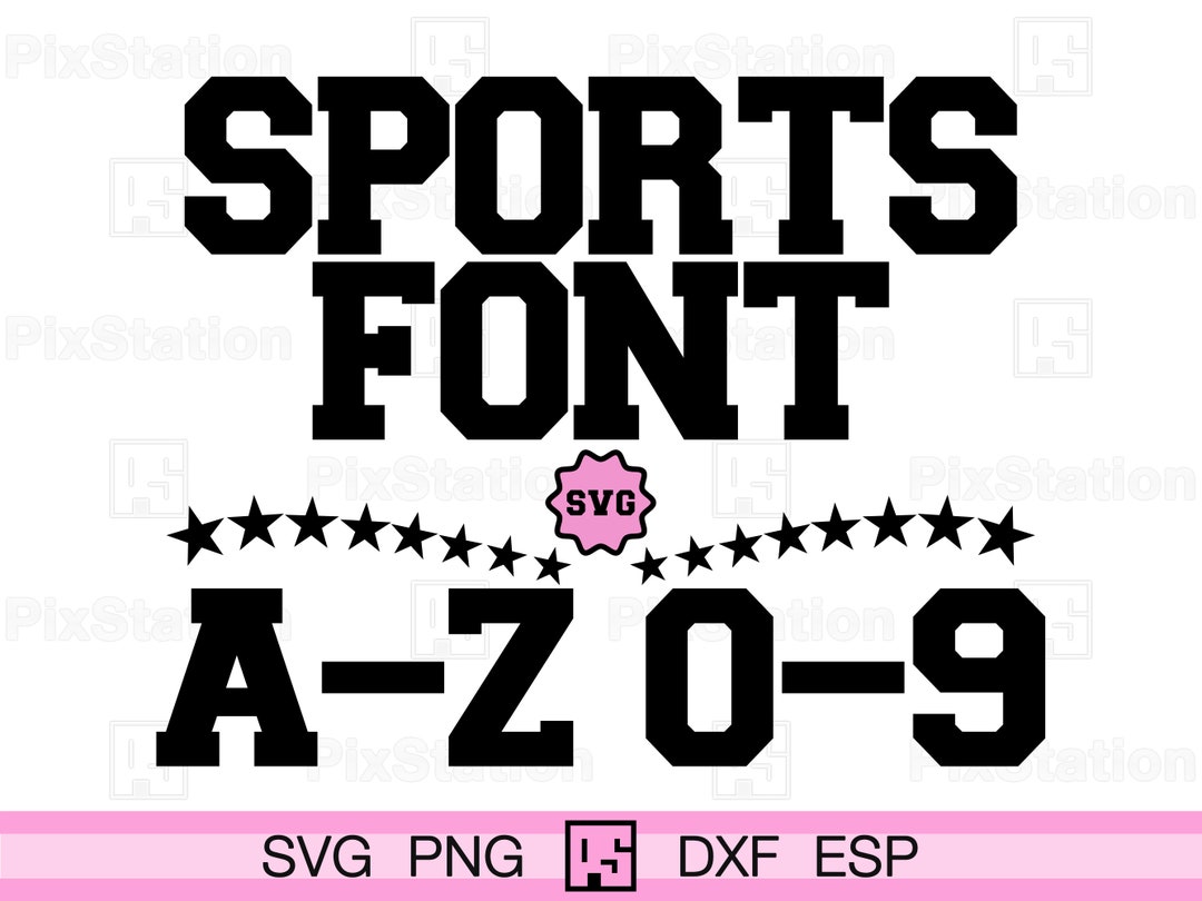 Sports SVG Font: Athletic Alphabet, Numbers, Signs (cut File) - Etsy