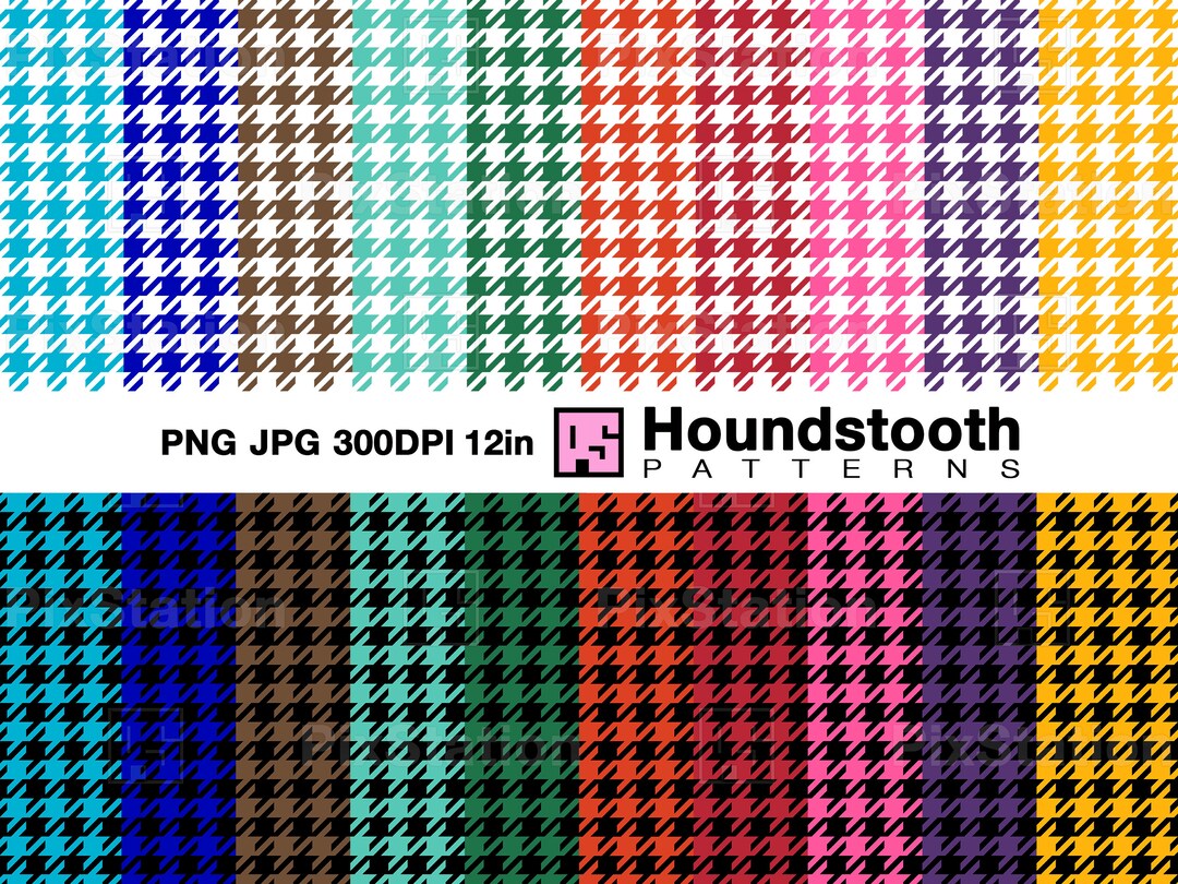Houndstooth Color Pattern Set Png, Purple Houndstooth Pattern Png, Pink ...
