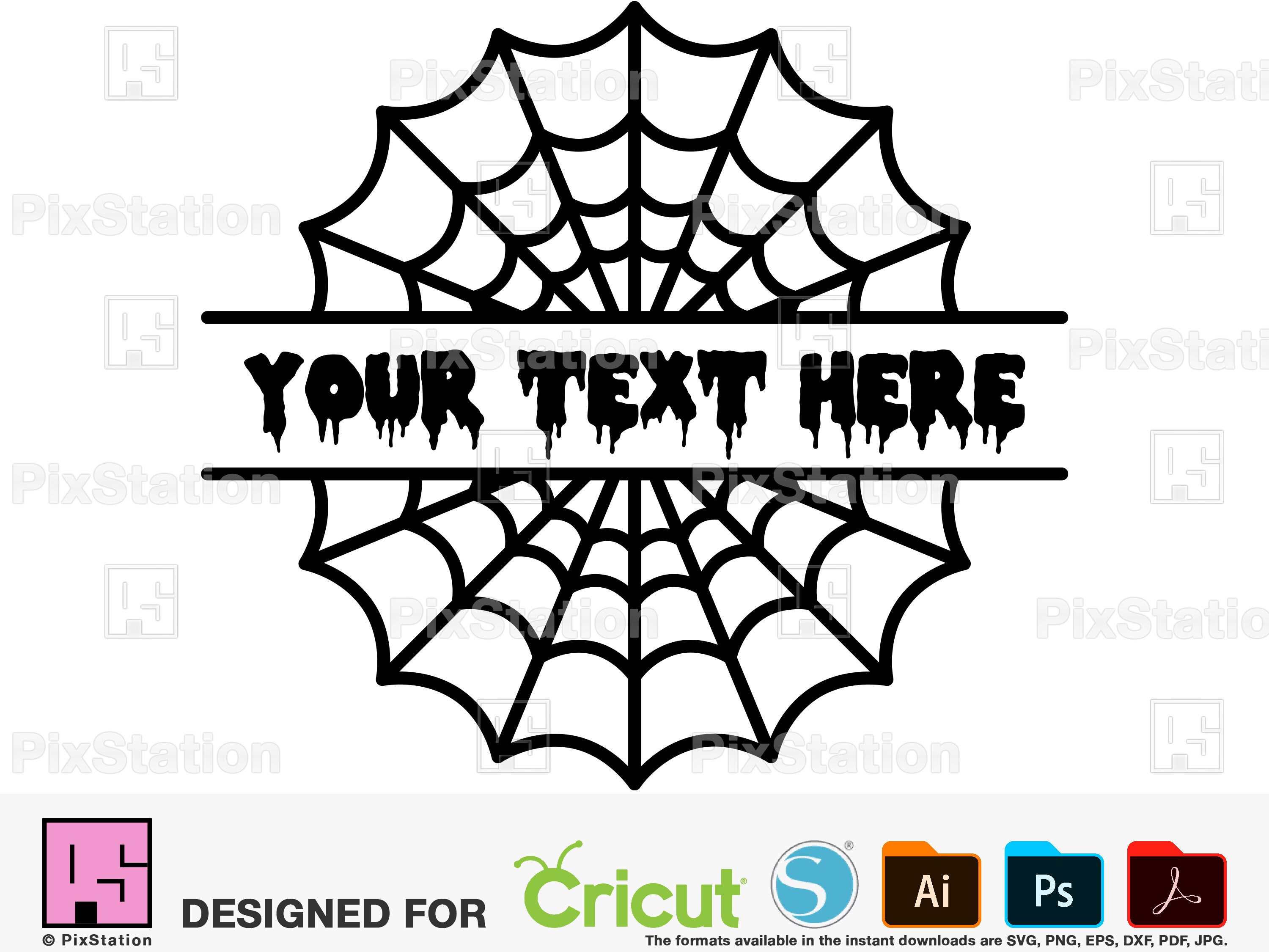 Spiderweb Split Name Frame Png Monogram Cut Spider Web - Etsy