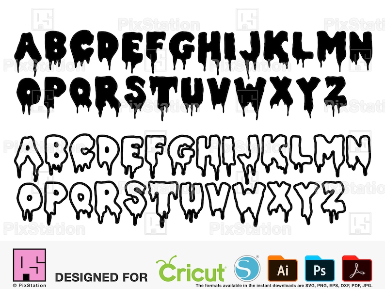 Dripping Font PNG: Halloween Horror Letters (digital Download) - Etsy