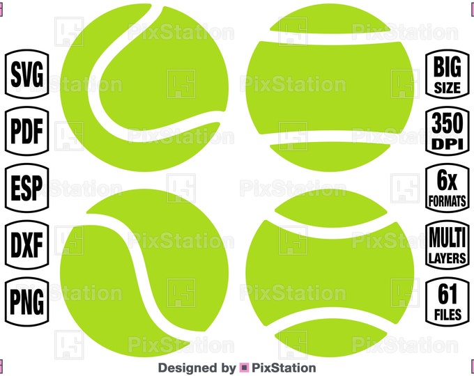Tennis Ball Svg-sports Ball Clipart Cut File Bundle - Etsy Canada
