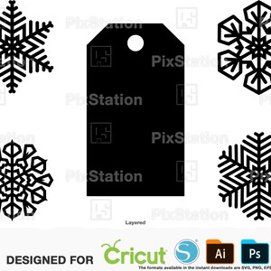 Snowflake Gift Tags Svg, to From Christmas Tags, Printable Christmas ...