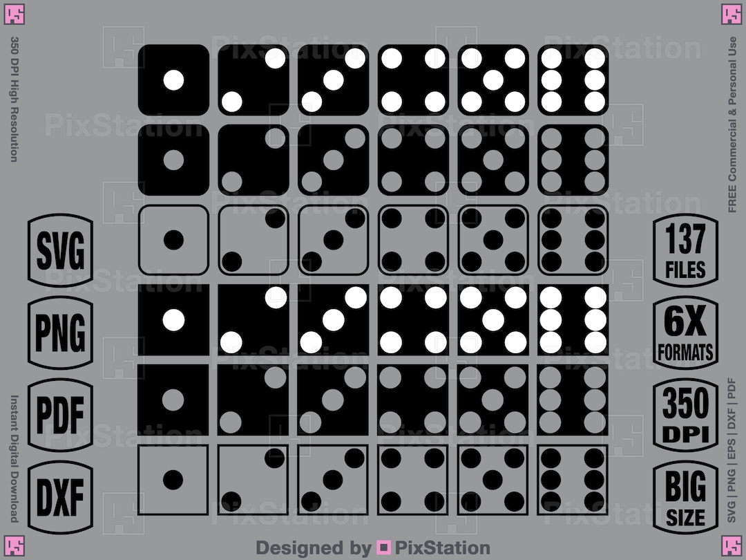 Dice Svg, Simple 2D Dice Svg, Outline Dice Svg, Casino Svg, Gamble Svg ...
