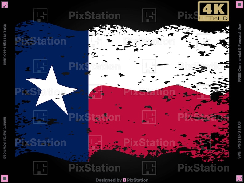 Two Distressed Waving Texas Flags Svg Dxf Png Wave Texas Flag - Etsy