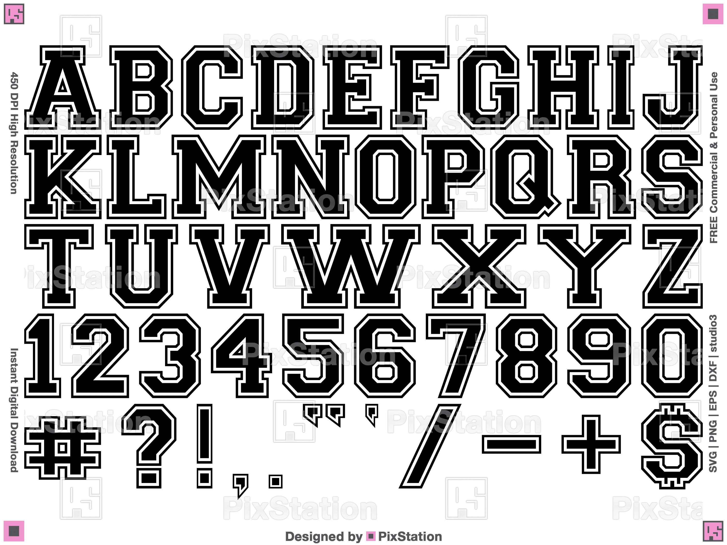 Varsity Font SVG: Layered Athletic Letters, Numbers (digital Download ...