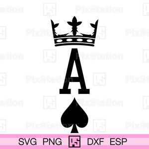 Ace of Spades Svg, Ace of Hearts Svg, Ace Heart Crown Svg, Ace Spade ...
