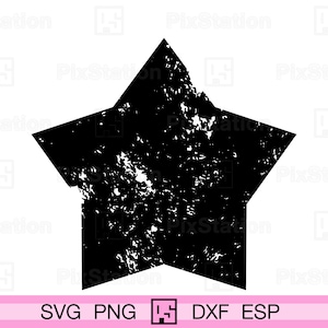 Classic Distressed Outline Star Svg, Sparkle Dxf, Star Png, Star Decal ...